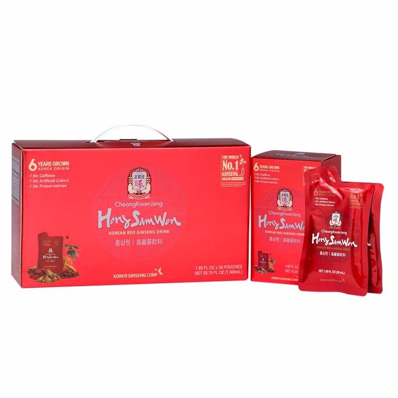 Nước uống hồng sâm Hong Sam Won Hàn Quốc hộp 30 gói 50ml – Minh Châu Food